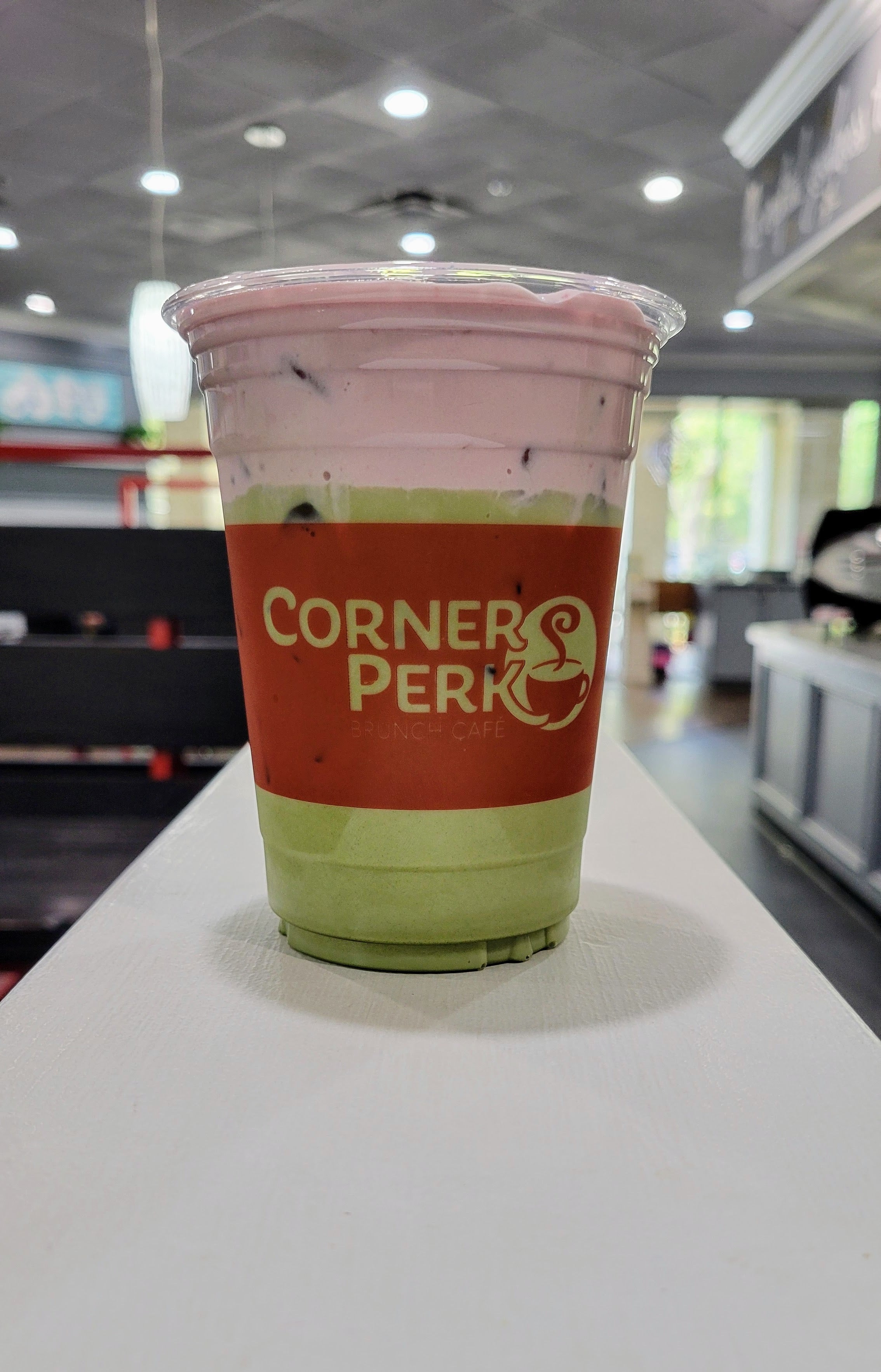 Raspberry Matcha Latte | Corner Perk Brunch Cafe - Online Ordering